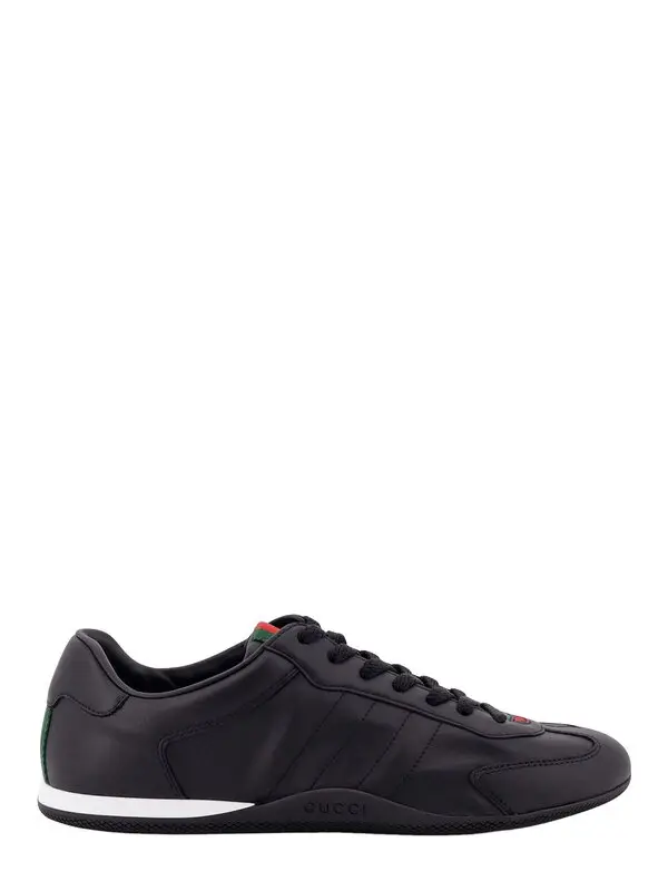Gucci Shift Leather Lace-up Sneakers - Black