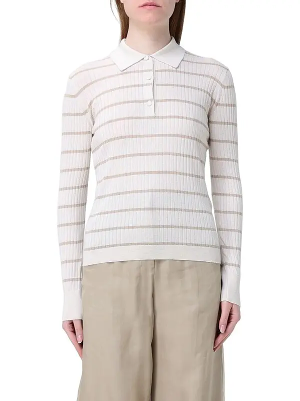 Max Mara Striped Polo Shirt - Cream