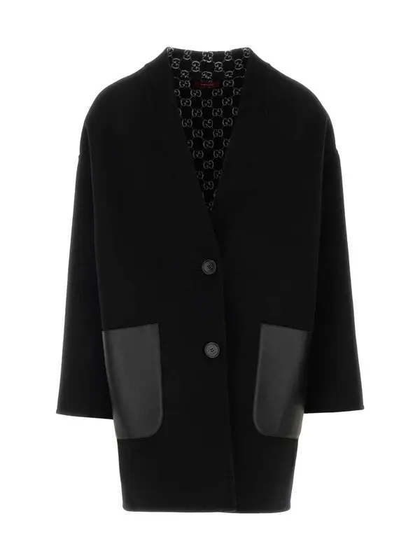 Gucci Reversible Wool Blend Coat - Black