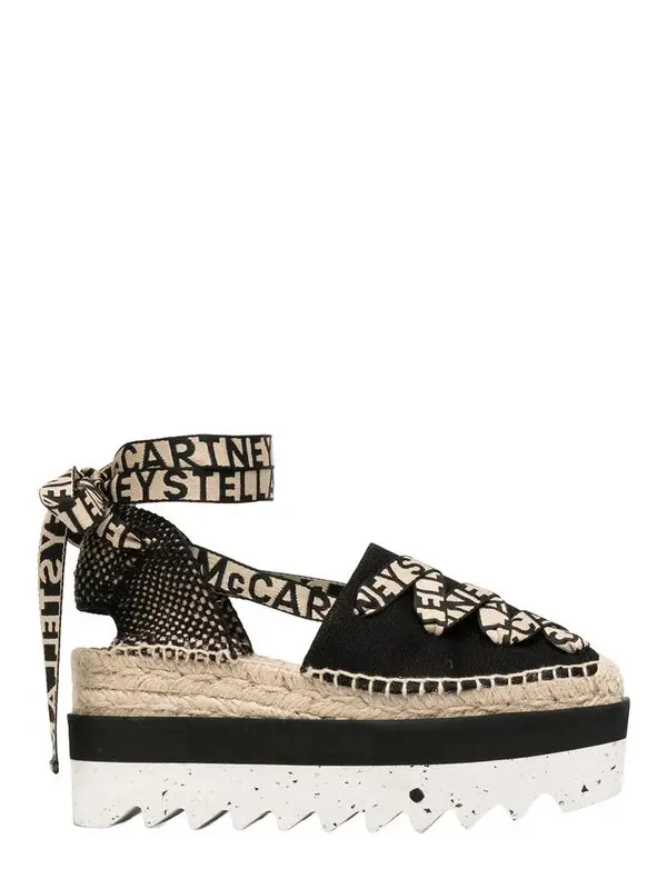 Stella McCartney Canvas Espadrilles With Tie-fastening Ankle Strap - Black