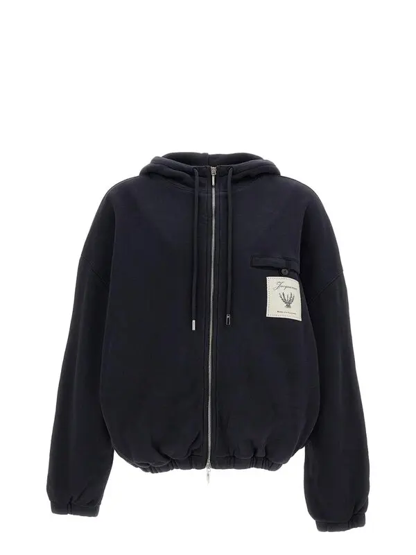 Jacquemus Le Hoodie Torneo Zip-up Sweatshirt With Embroidered Logo - Multicolor