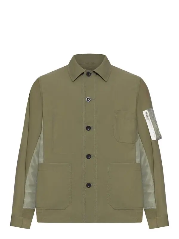 Sacai Cotton Jacket With Nylon Details - Yellow