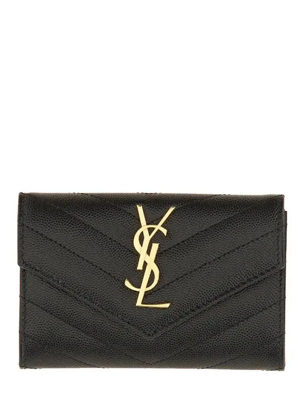 Saint Laurent Cassandre Small Envelope Wallet - Black
