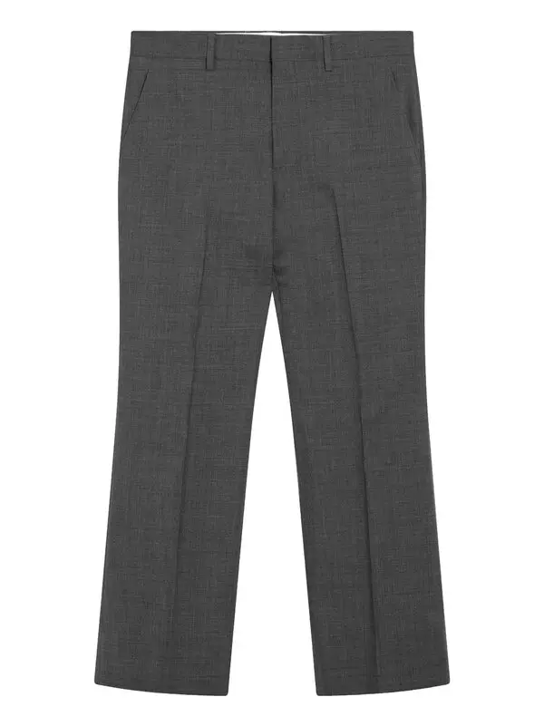 Prada Grey Flared Wool Trousers - Gray