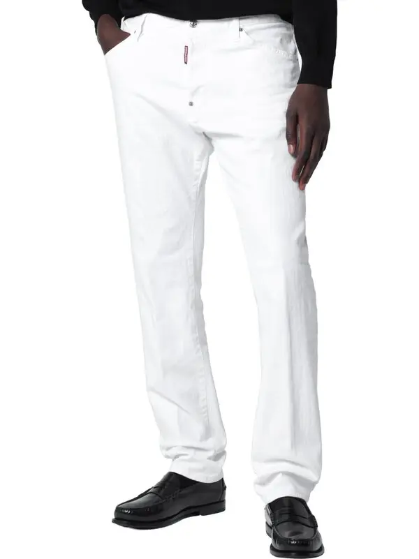 Dsquared2 Teddy Jeans In Stretch Cotton Denim - White