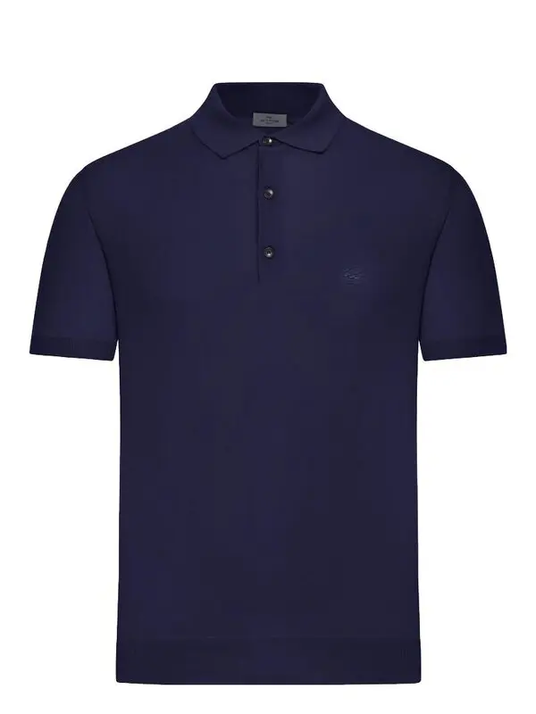 Etro Short-sleeved Cotton Polo Shirt - Blue