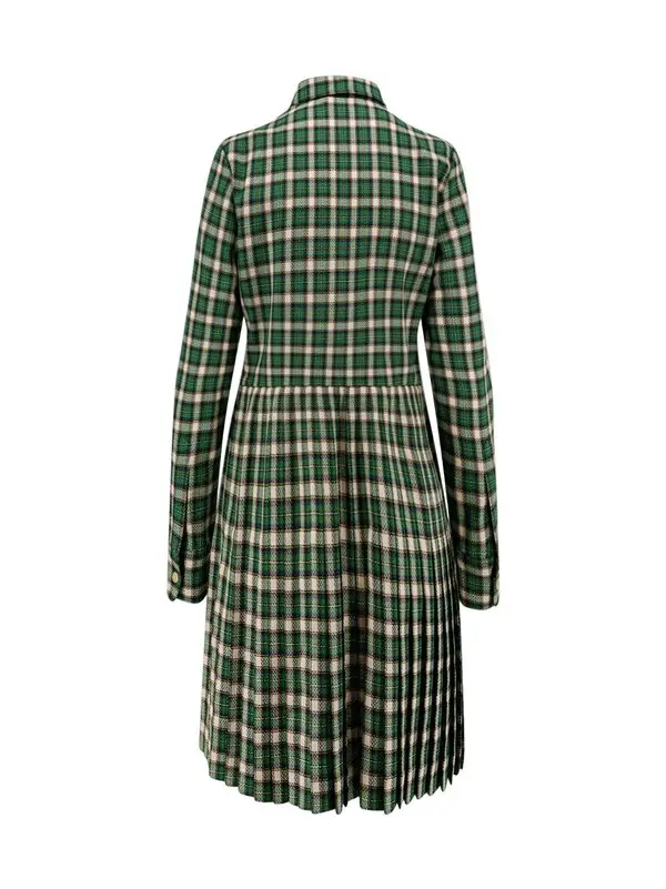 Celine Tartan Wool Mini Dress - Multicolor