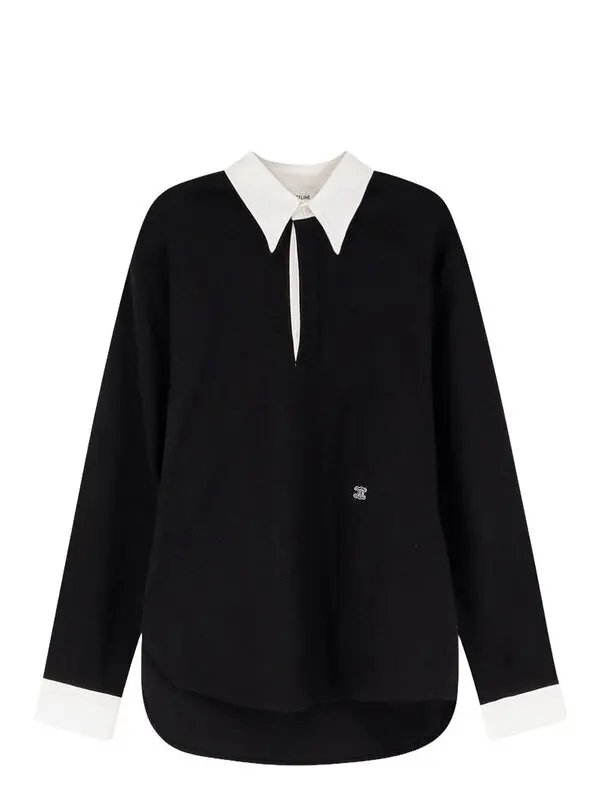 Celine Double-layer T-shirt In Thin Cotton Jersey - White