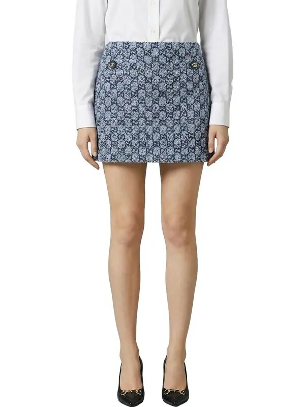 Gucci Tweed Skirt - Blue