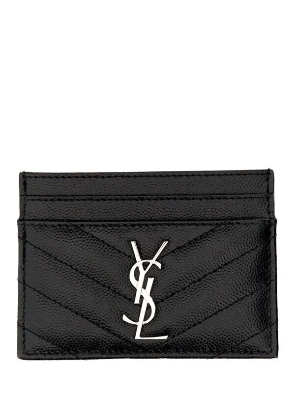 Saint Laurent Cassandre Card Holder - Black