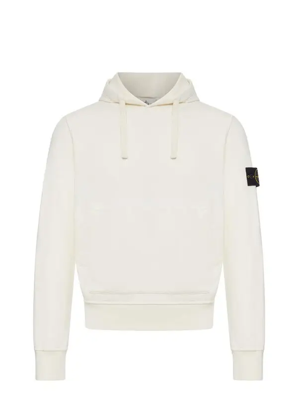 Stone Island Regular Fit Cotton Hoodie - Cream