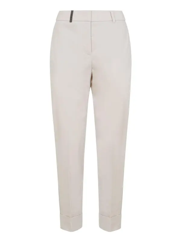 Peserico Stretch Cotton Straight Leg Trousers - Multicolor