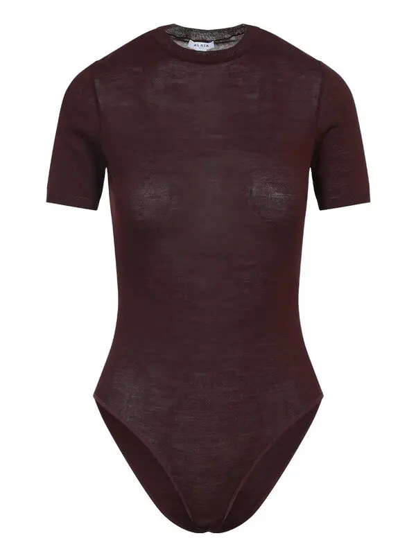 Alaïa Wool And Silk Blend Bodysuit - Red