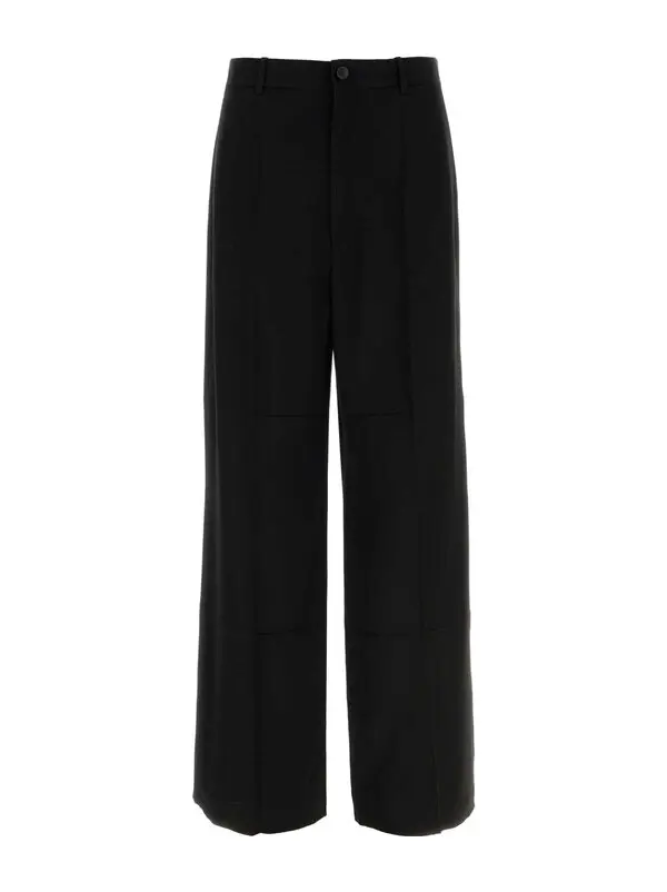 Balenciaga Twill Wide-leg Pant - Black