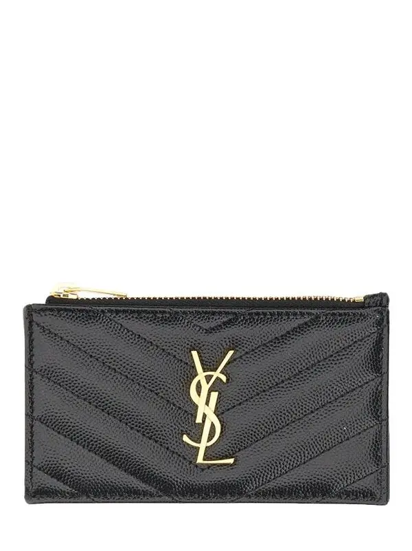 Saint Laurent Cassandre Card Holder - Black