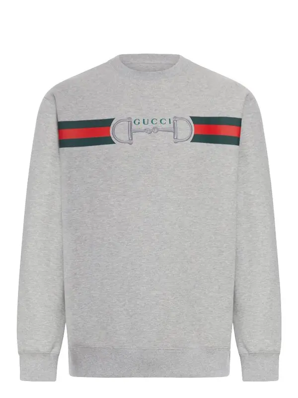 Gucci Cotton Jersey Sweatshirt With Embroidered Logo - Gray