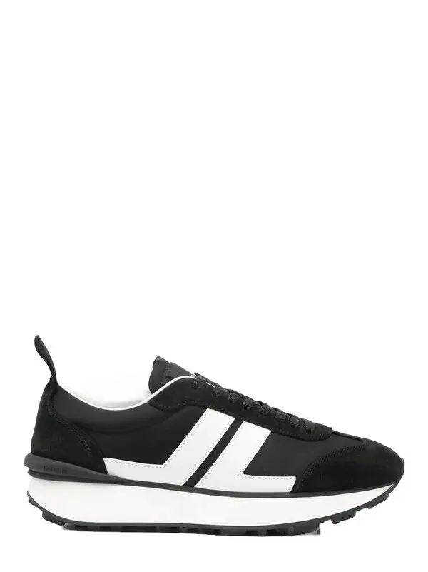 LANVIN Suede Paneling Low-top Sneakers - Black