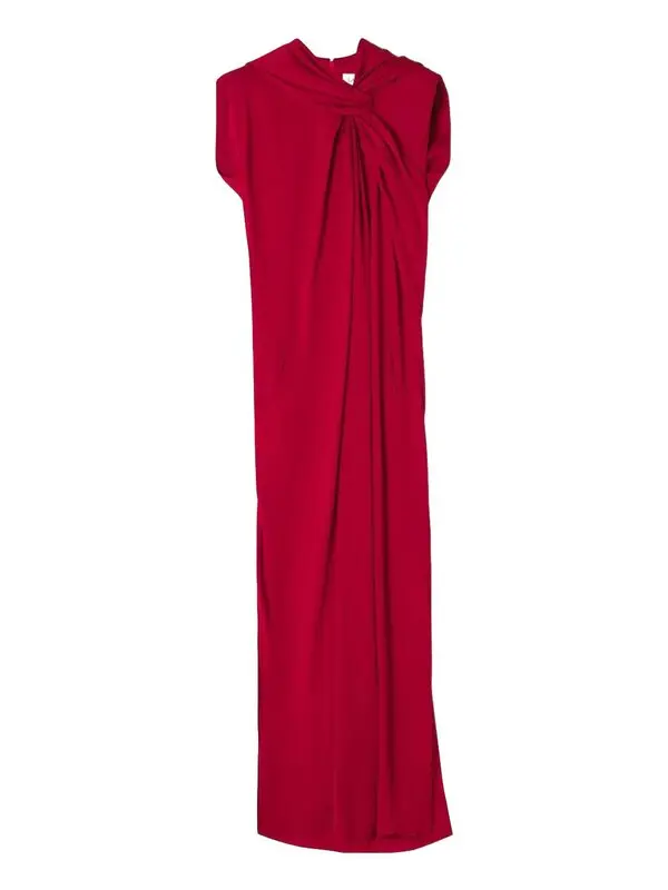 LANVIN Draped Knot Detailing Dress - Red