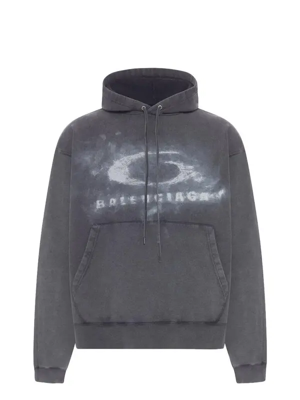 Balenciaga Crayon Loop Logo Hoodie - Black