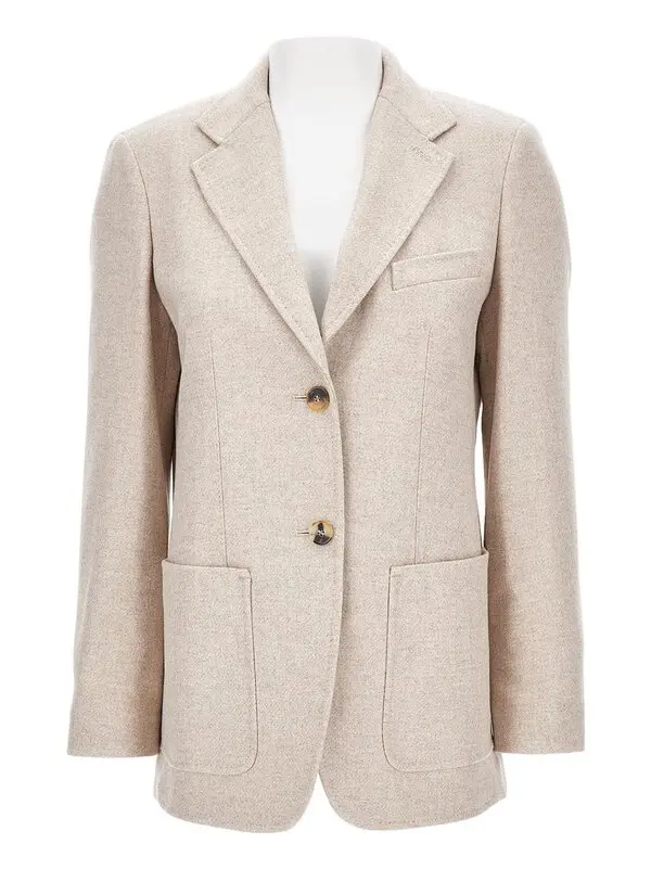 Max Mara Single-breasted Wool Blend Jacket - Multicolor