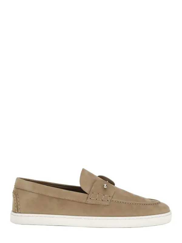CHRISTIAN LOUBOUTIN Chambeliboat Suede Loafers - Cream
