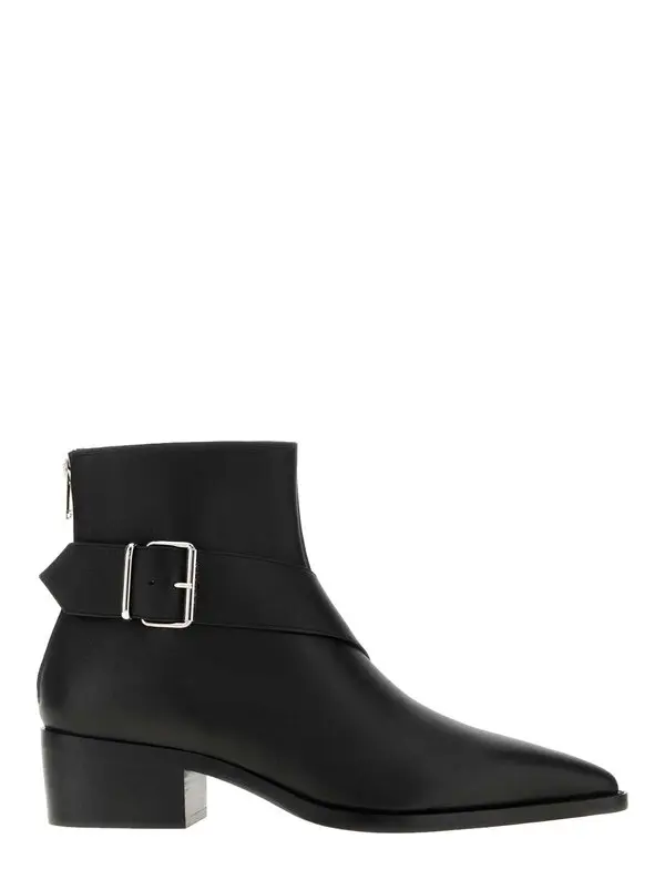 Alexander McQueen Leather Heron Ankle Boots - Black
