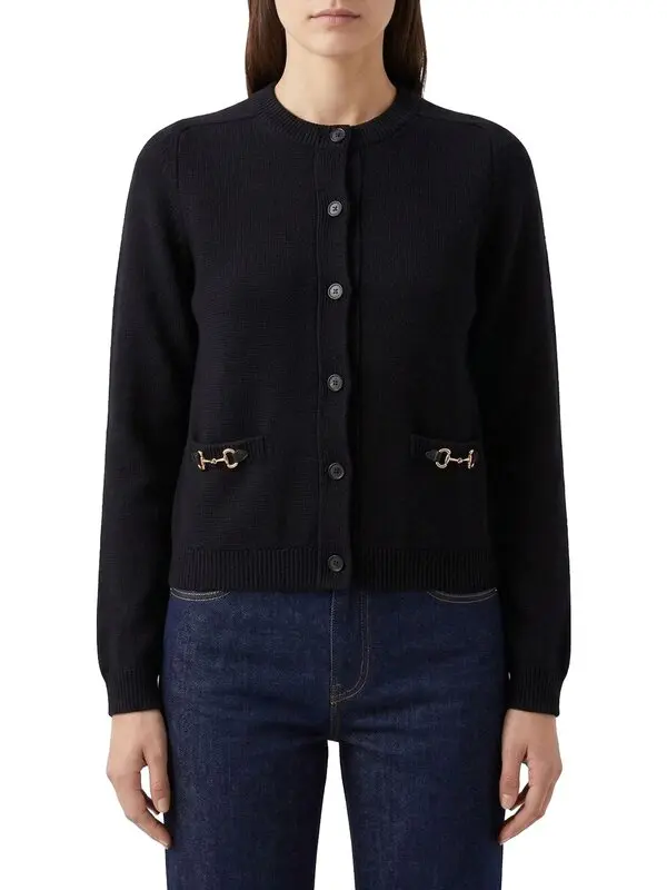 Gucci Wool Mix Button-up Sweater - Black