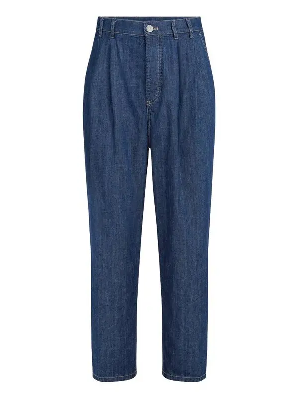 Brunello Cucinelli Loose-fit Double Pleated Jeans - Blue