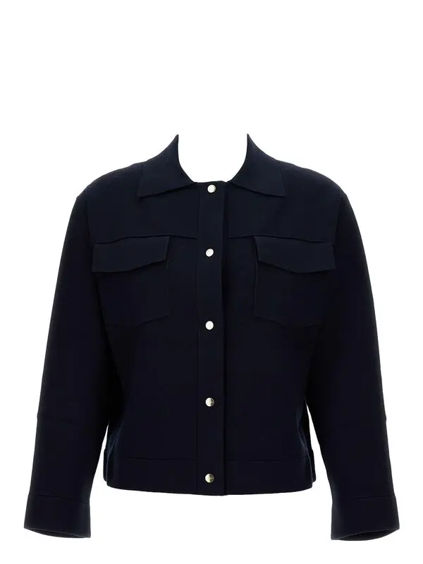 Max Mara Cardigan With Pointed Collar And Logo Buttons - Multicolor