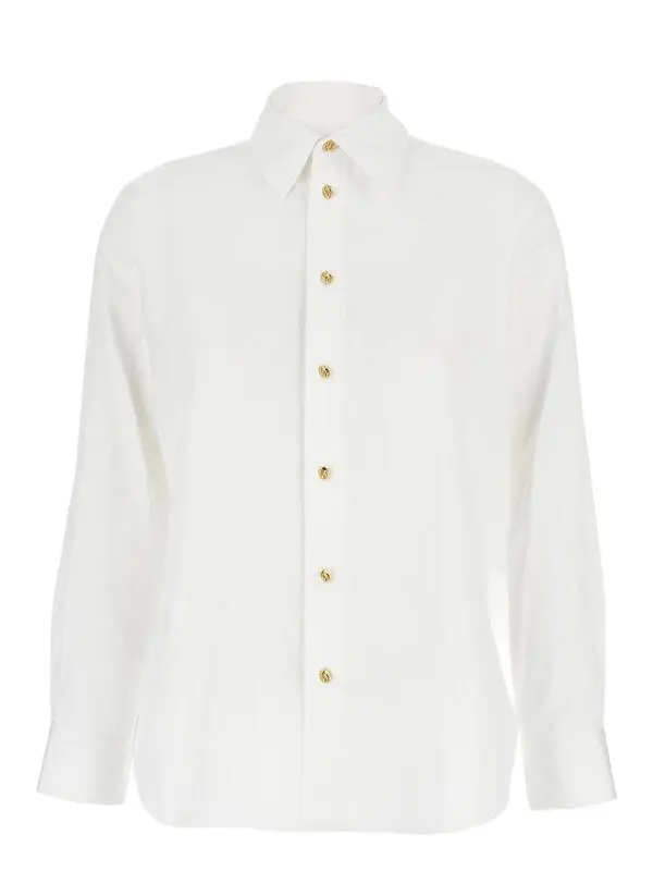 Bottega Veneta Classic Cotton Poplin Shirt With Knot Buttons - Multicolor
