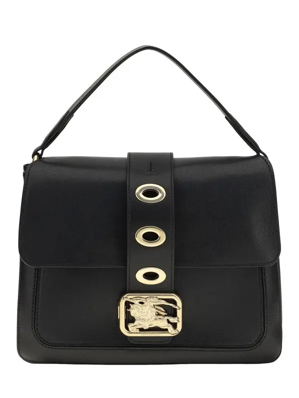 Burberry Small Rider Handbag With Buckled Closure - Black