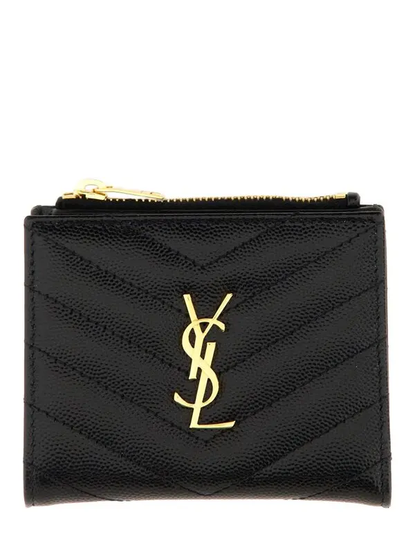 Saint Laurent Cassandre Bi-fold Wallet - Black