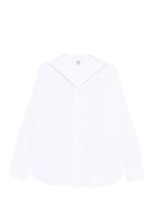 TOTEME Organic Cotton V-neck Shirt - White