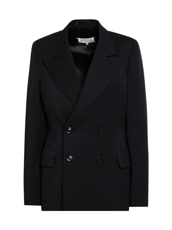 MAISON MARGIELA Double-breasted Wool Jacket - Black