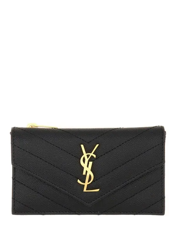 Saint Laurent Cassandre Card Holder - Black