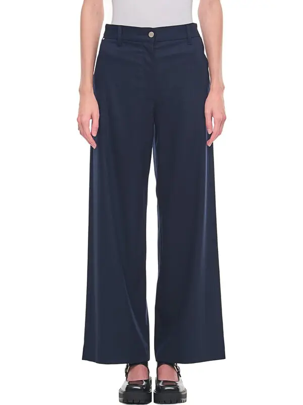 Max Mara Wool Wide Leg Trousers - Multicolor