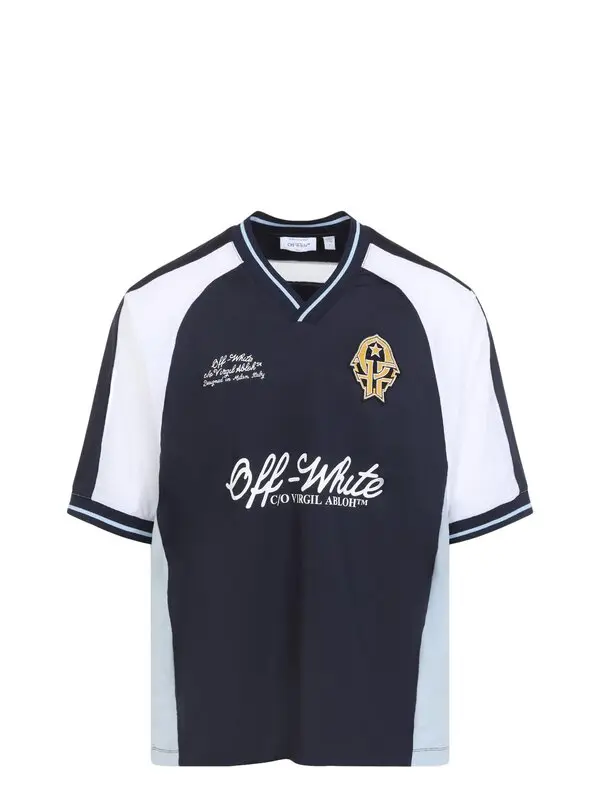 Off-White Soccer V-neck T-shirt - Blue