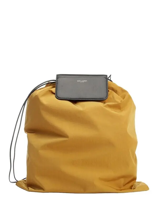 Saint Laurent Large Nylon And Leather Pouch - Yellow