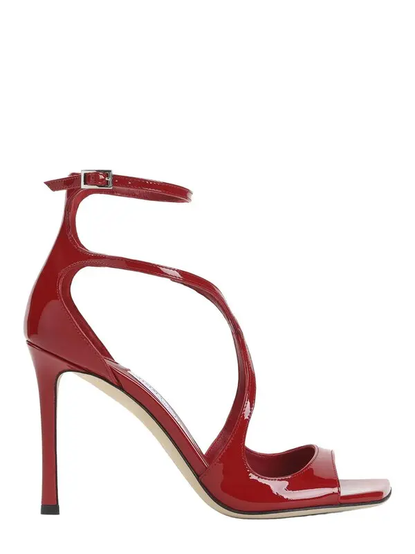 JIMMY CHOO Azia 95 Patent Leather Sandals - Red