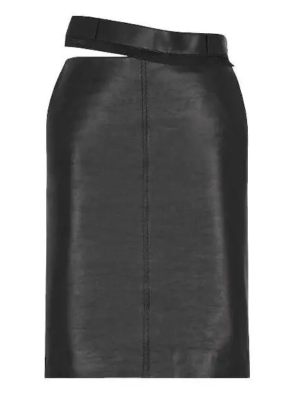 Fendi Black Leather Knee-length Skirt - Multicolor
