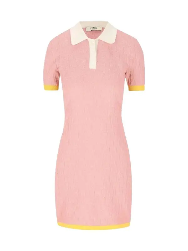 Fendi Color Block Ff Knit Dress - Multicolor