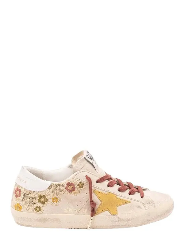 GOLDEN GOOSE Super-star Sneakers With Floral Embroidery - Multicolor