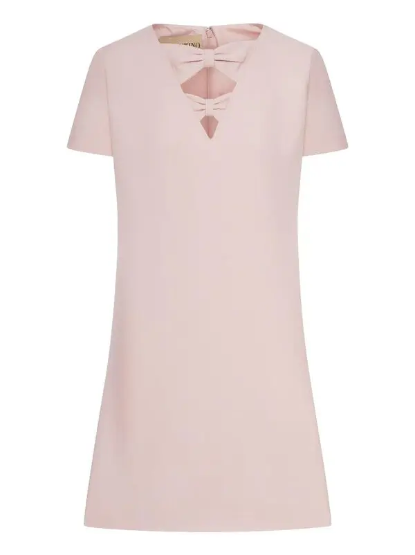 Valentino Garavani Crepe Mini Dress With Bow Detail - Pink