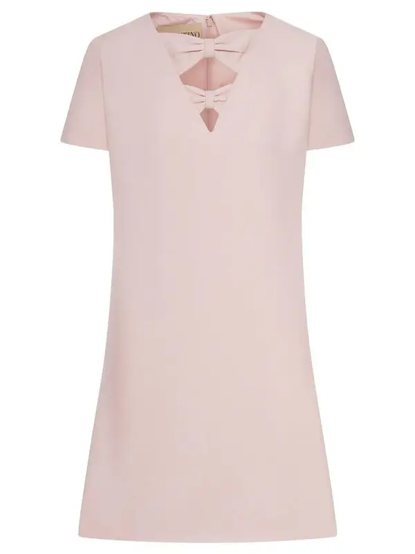 Valentino Garavani Crepe Mini Dress With Bow Detail - Pink