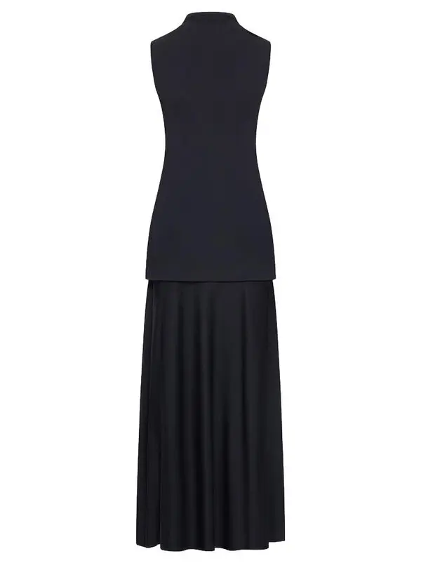 JIL SANDER Long Sleeveless High Neck Dress - Black