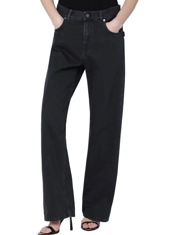 HAIKURE Charcoal Wide-leg Jeans - Gray