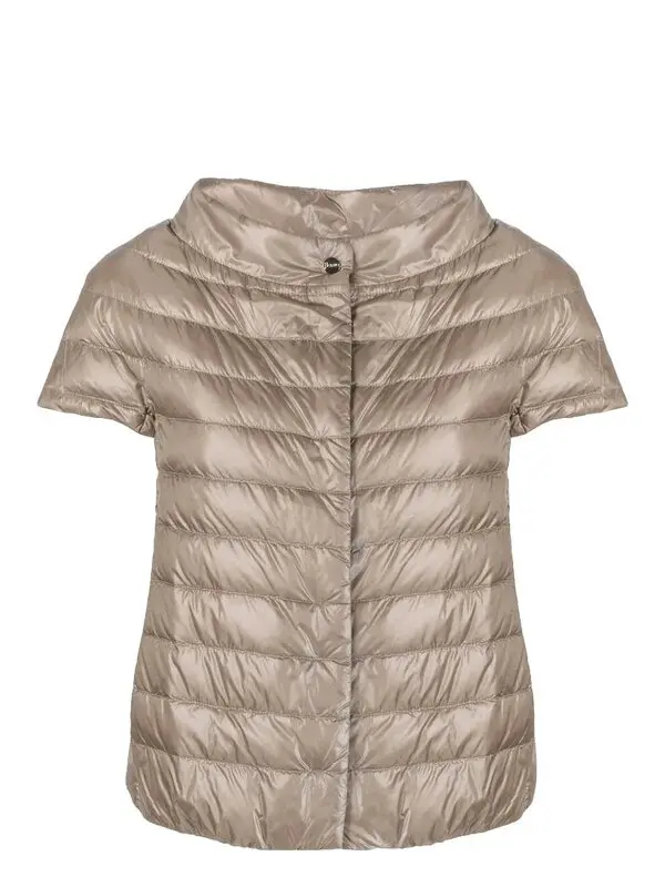Herno Quilted Down-feather Short Sleeve Jacket - Brown