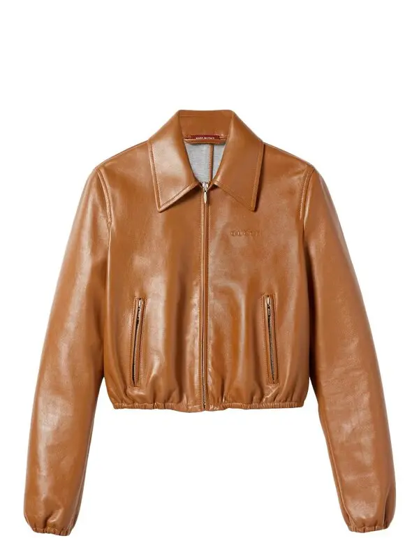 Gucci Leather Bomber Jacket - Multicolor