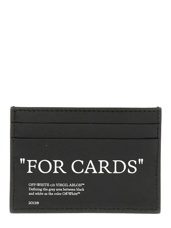 Off-White For Cards" Calf Leather Card Holder - Black