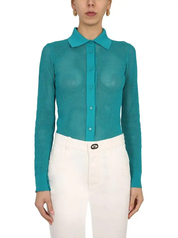 Bottega Veneta Mesh Cardigan - Blue